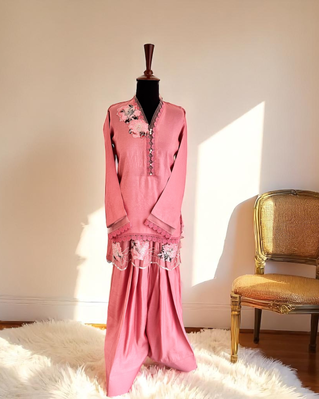 Pink Farshi Shalwar Suit – rozlay.com